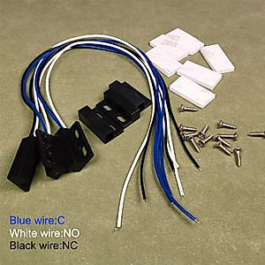 Gebildet 3 Sets NO/NC Black Magnetic Switch Wiring Recessed Door Sensor Hidden Window Contact Reed Switch for Access Control Replace Alarm System