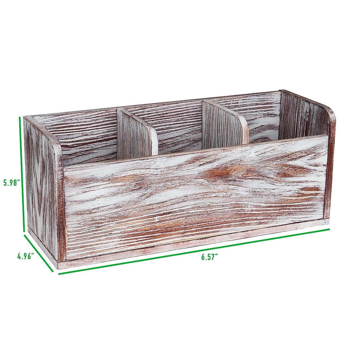 Mind Reader Vertical Flatware Holder, Painted Wood, Brown Utensil Organizer, One Size