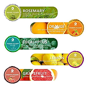 MR Shower Steamers Aromatherapy for Women or Men, 40 PCS 10 Scents Organic with Rose Lavender Mint Watermelon Eucalyptus Chamomile Lemon Rosemary Grapefruit Orange, Shower Bombs Christmas Gift Set