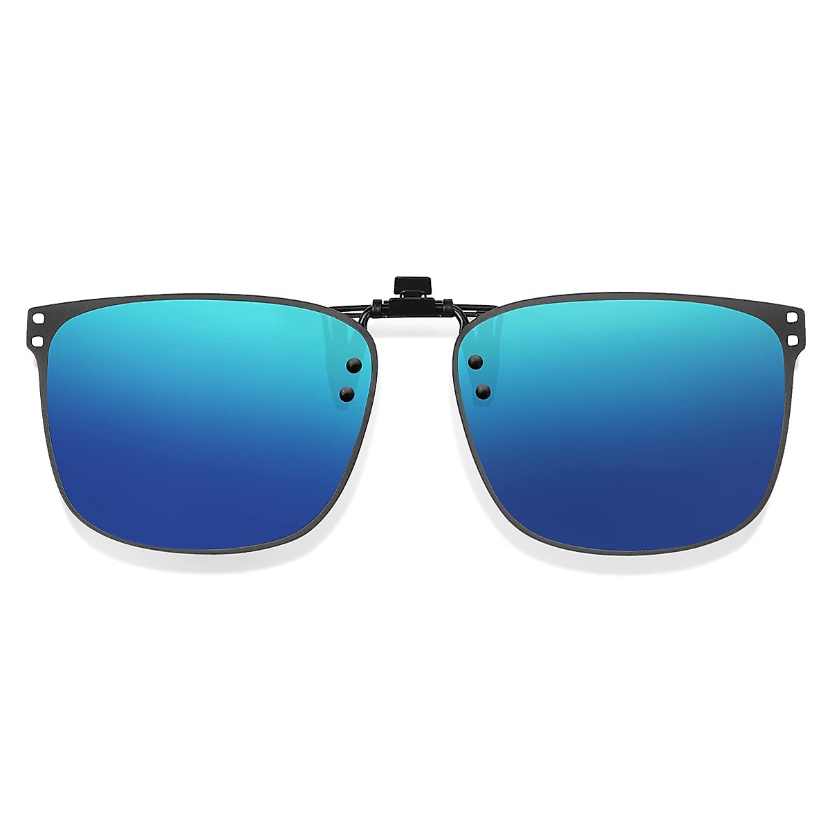 ARCAMOY Clip on Sunglasses Over Prescription Glasses Polarized Anti Glare Flip Up UV Protection Glasses For Men Women (Ice Blue)