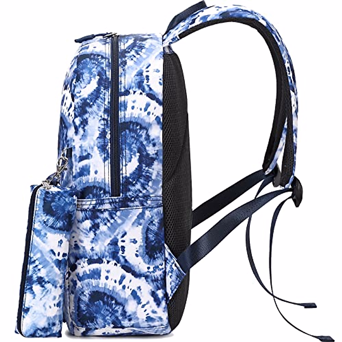 Joyfulife Girls Backpacks, Tie Dye Backpack for Girls Kids Bookbags School Backpack with Lunch Box (Tie Dye Blue)