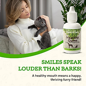 Animal Essentials Healthy Gums for Dogs & Cats - Dental Care, Mouth & Gum Support, Dental Drops, All Natural Pet Supplement, Oral Care - 1 Fl Oz