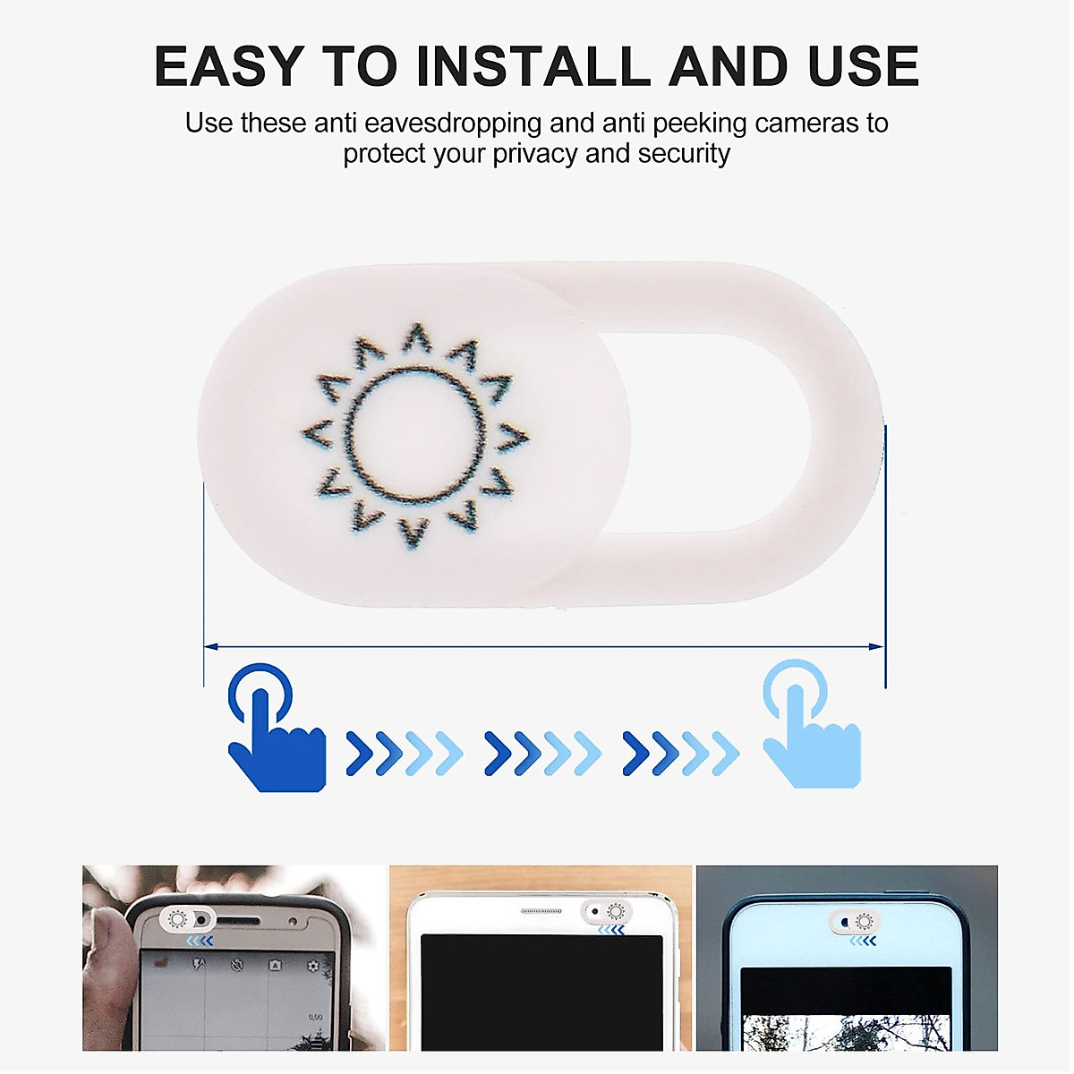 SOLUSTRE 3pcs Camera Privacy Cover Web Camera Cover Webcam Privacy Cover Tablet Laptop Camera for Computer Webcam Cover Slide Sliding Webcam Cover laptoptop Protects Patch Safety Cover abs