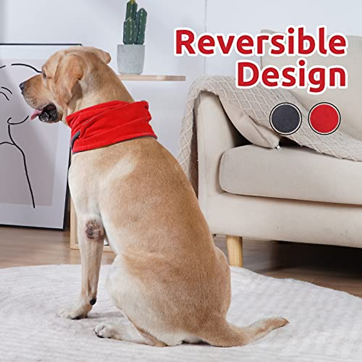 ASENKU Dog Scarf, Pet Dog Neck Warmer Lovely Winter Outfits Accessories for Small Medium Large Dogs, Protects Dog in Cold Weather (Medium, Red)