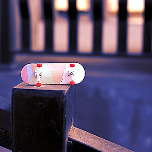 Noahwood Wooden Fingerboard Complete ((Noah Team 5-Layer Maple handmade Deck 33mmx98mm, NW King WhiteTrucks 33mm, NW II Red Wheels) (Born for PRO)