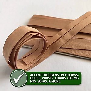 Mandala Crafts Double Fold Bias Tape for Sewing, Seaming, Binding, Hemming, Piping, Quilting, 1/2 Inch 55 Yards, Black