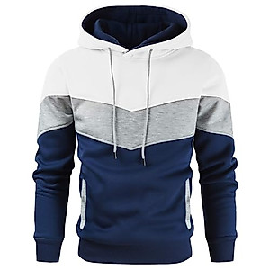 Gesean Novelty Hoodies Sweatshirt Outerwear with Pocket for Men Blue X-Large