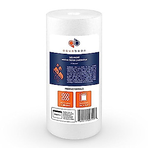Aquaboon 4-Pack 1 Micron 10" x 4.5" Sediment Water Filter Replacement Cartridge | Whole House Sediment Filtration | Compatible with W15-PR, HD-950, WFHD13001B, GXWH35F, GXWH30C, HF45-10BLBK10PR