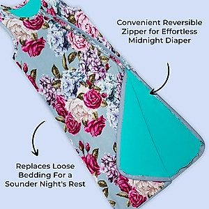 Posh Peanut Baby Sleep Sack - Sleeveless Baby Sleeping Bag & Swaddle - Extra Long 2 Way Zipper - 1 TOG (6-18 Months) Lacey