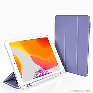 Case Compatible with Samsung Galaxy Tab A8 10.5（X200/X205 Case with Pencil Holder Smart Cover Protective Case Cover Shockproof Cover with Clear TPU Back Shell Tablet Case Cover (Color : Lavender Pur