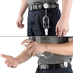 Linkidea 1.69oz Empty Hand Soap Bottles, Portable Travel Plastic Bottles, Fine Mist Spray Bottle, Reusable Squeezable Leak Proof Toiletries Container with Keychain & Stretchable Lanyard (4 Pack)