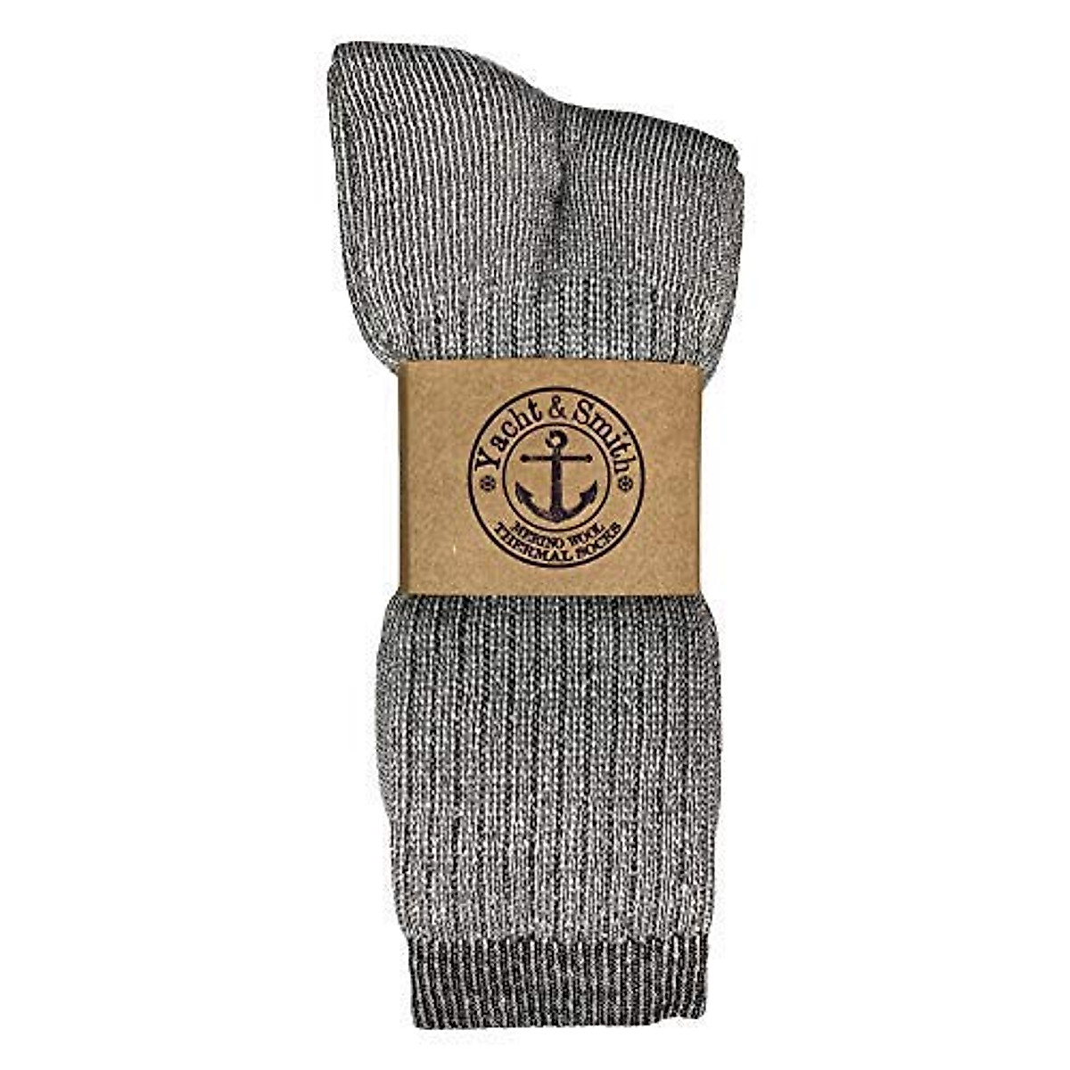 Yacht & Smith Wholesale Bulk Merino Wool Thermal Hiking Boot Socks, Mens Womans Kids (Mens/Assorted, 4) (Mens/Gray)