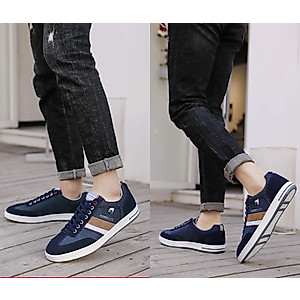 AX BOXING Mens Casual Shoes Fashion Sneakers Breathable Comfort Walking Shoes for Male(Navy Blue, Numeric_12)