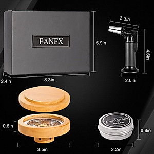 Cocktail Smoker Kit with Butane Torch Old Fashioned Cold Smoker for Cocktail, Whiskey, Wine, Bourbon , Cheese, Meat and More, Cocktail Smoking Kit Wood Shavings