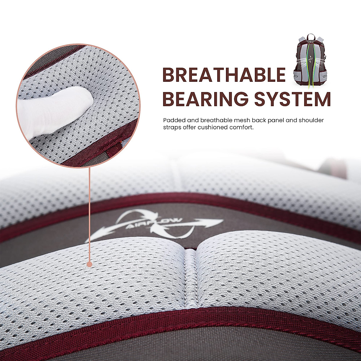 MOUNTAINTOP 35L Hiking Backpack for Women & Man Outdoor Backpack with Rain Cover for Camping, Cycling and Traveling