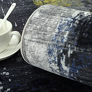 GarveeHome 8x10 Area Rugs for Living Room Ultra-Soft Non Slip Carpet Modern Abstract Throw Rugs Low Pile Non-Shedding Accent Rug Carpet for Bedroom Dining Room Playroom Nursery Home Office Black