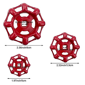 Jaczora 4PCS Red Outdoor Faucet Wheel Handle, Cast Steel Faucet Round Wheel Handle Rustproof Valve Replacement Parts for Garden Spigot