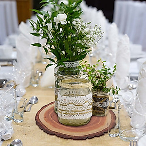 Pllieay 4 Pack 12 Inch x 5MM Artificial Thin UV Printed Round Plywood, Imitative Wood Slices Place Mats for Wedding Centerpiece, Table Centerpieces and Other DIY Decoration Projects