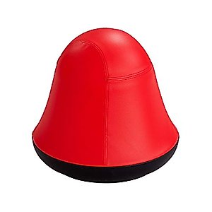 Safco Products 4761RV Runtz Swivel Ball Chair, Red, 360-Degree Rotation, Anti-Burst Exercise Ball, Easy-to-Clean Vinyl Seat, Promotes More Activity While Seated