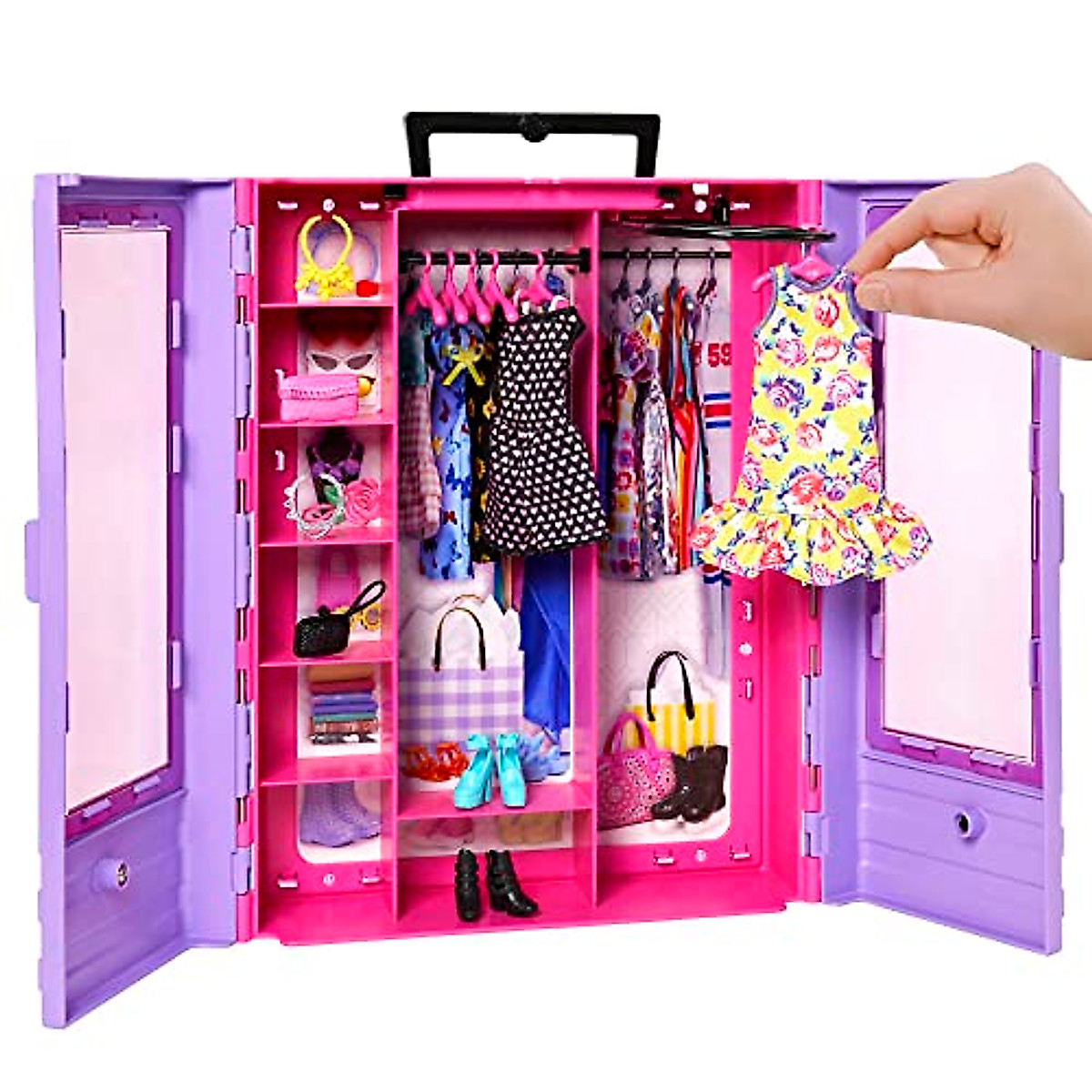 Barbie Fashionistas Playset, Ultimate Closet with 6 Hangers and Multiple Storage Spaces, Plus Fold-Out Clothing Rack