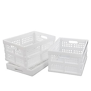 Yarebest 3-Pack 15 Liter Collapsible Crates, Folding Basket Bins for Storage