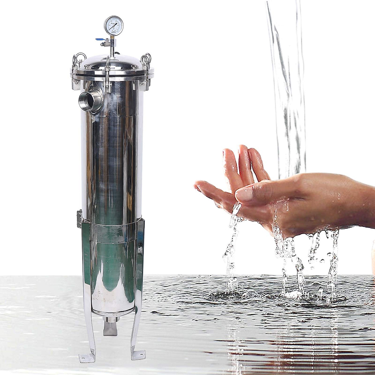 Bag Filter Housing, 304 Stainless Steel Filter, Pressure Filter Device Height Adjustable