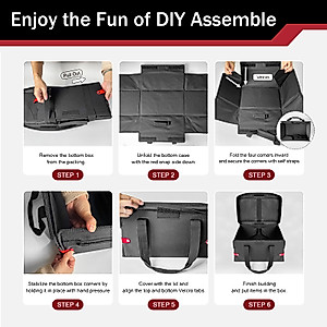 Yamto Foldable Air Compressor Carrying Case fits For Milwaukee M18 Tire Inflator 2848-20, Portable Easy-Access Stacking Storage Bag for Milwaukee Pack Out Tools with Handle, Black