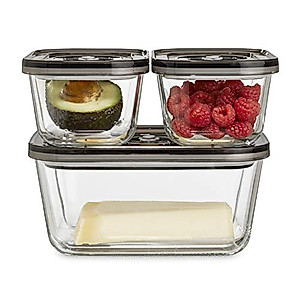 Caso Design VG 3000 3-Piece Food Vacuum Canister Set with Food Management App, small