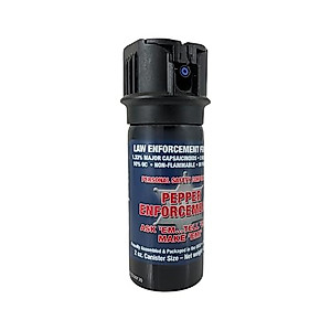 Pepper Enforcement 2 oz. Splatter Stream Pepper Spray for Self Defense 4 Pack - Maximum Strength 10% OC Police Formula, Flip Top Safety Tactical Design, Personal Protection Devices