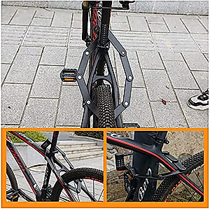 Folding Bike Lock with 4 Password Anti-Theft Heavy Duty Bicycle Security Combination Chain Lock with 8 High Security Hardened Metal Fold Chain Heavy Duty Alloy Steel Foldable Lock