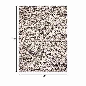 SAFAVIEH Natura Collection Area Rug - 8' x 10', Beige & Grey, Handmade Wool, Ideal for High Traffic Areas in Living Room, Bedroom (NAT263F)