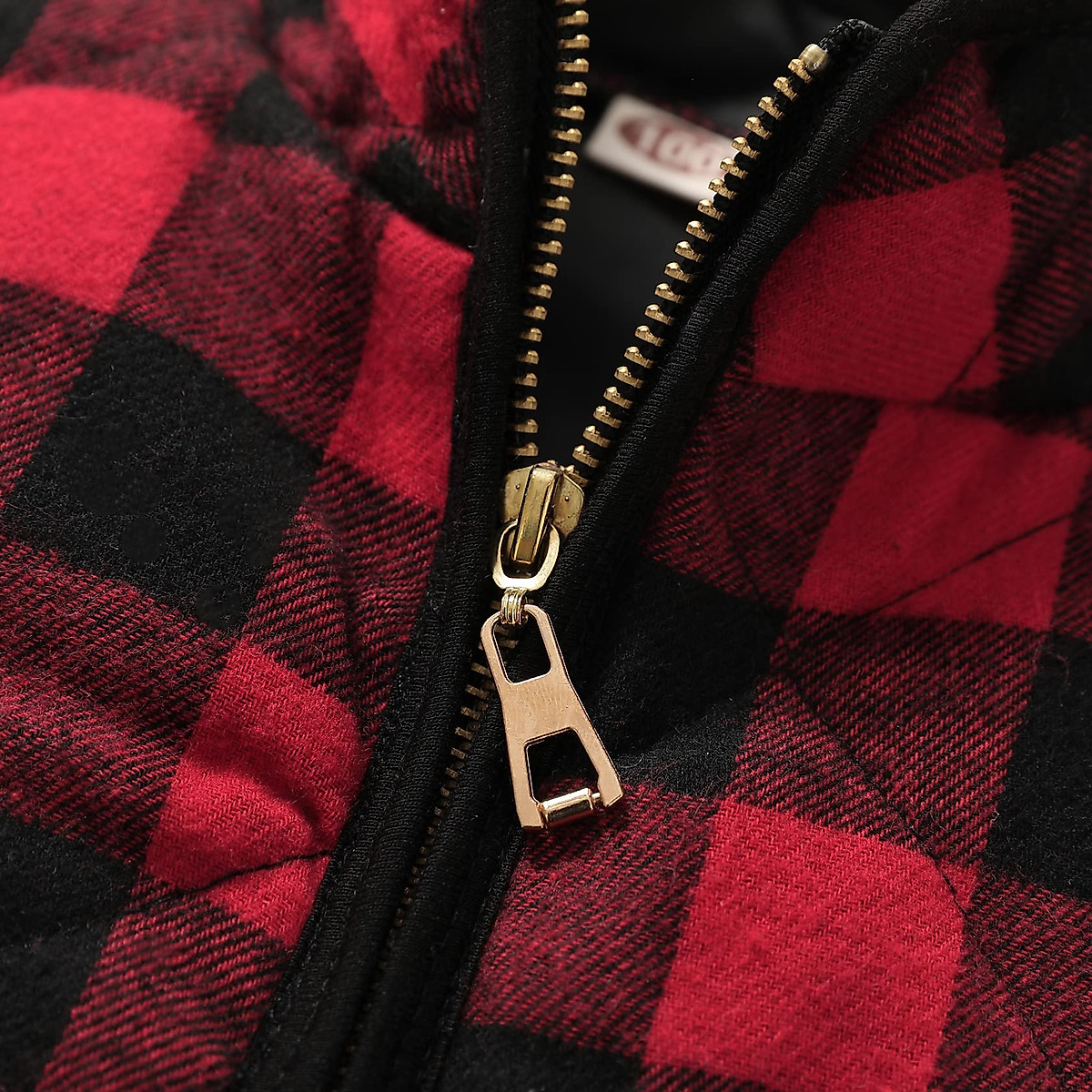 MAMAMI Kid Little Girls Puffer Lightweight Plaid Quilted Vest Cute Winter Outwear Padded Outfit(7-8 Years, Red&Black)