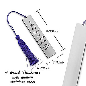 A Well Read Woman is a Dangerous Creature Bookmark Book Lovers Bookworm Book Club Mom Best Friend Gift (BM-Read Woman) (BM-Read Woman)