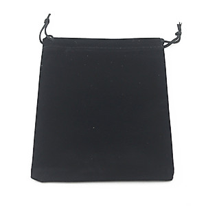 AEAOA Gift Bags, Pack of 25 Pieces 6" X 5" Velvet Drawstring Jewelry Pouches, for Candy, Pins, Jewelry, Treats, Birthday Party Favors (Black)