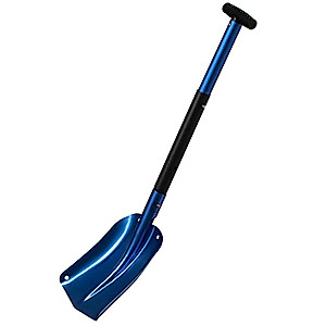 Lightweight Extendable Aluminum Telescoping Compact Utility Snow Shovel, Blue Single