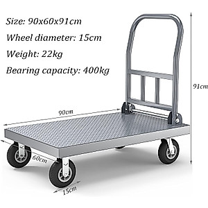 Platform Truck Platform Truck Metal Folding Push Cart with Wheels Flat Handtruck Load 500 Kg Moving Dolly Cart Portable Flatbed Cart Reliable
