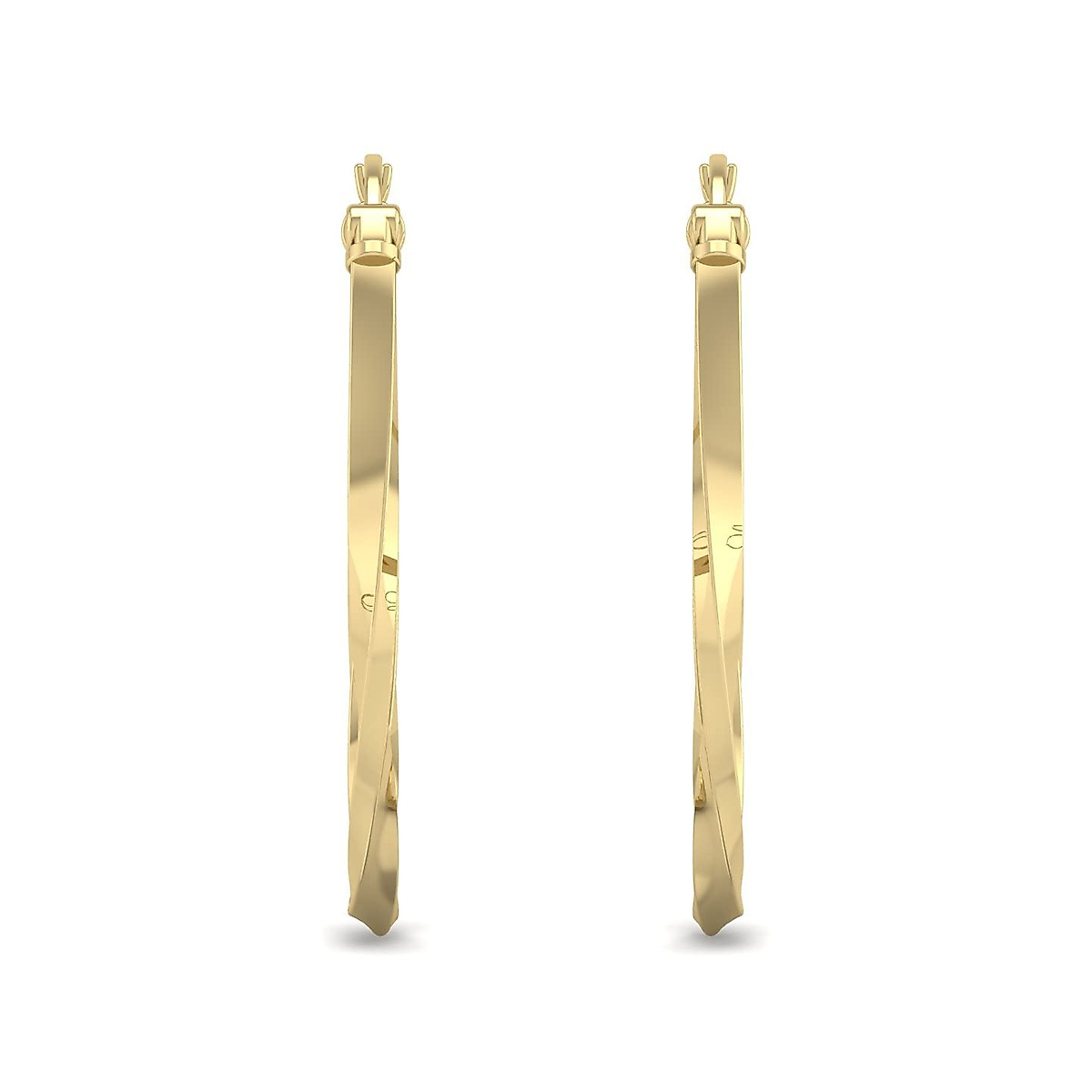 Silver Smile 14 kt Yellow Gold Hoop Earrings For Women| Twisted Gold Hoops Earring Set with Click Clasp Closure|Hypoallergenic | Ideal Gift For Anniversary and Birthday For Her