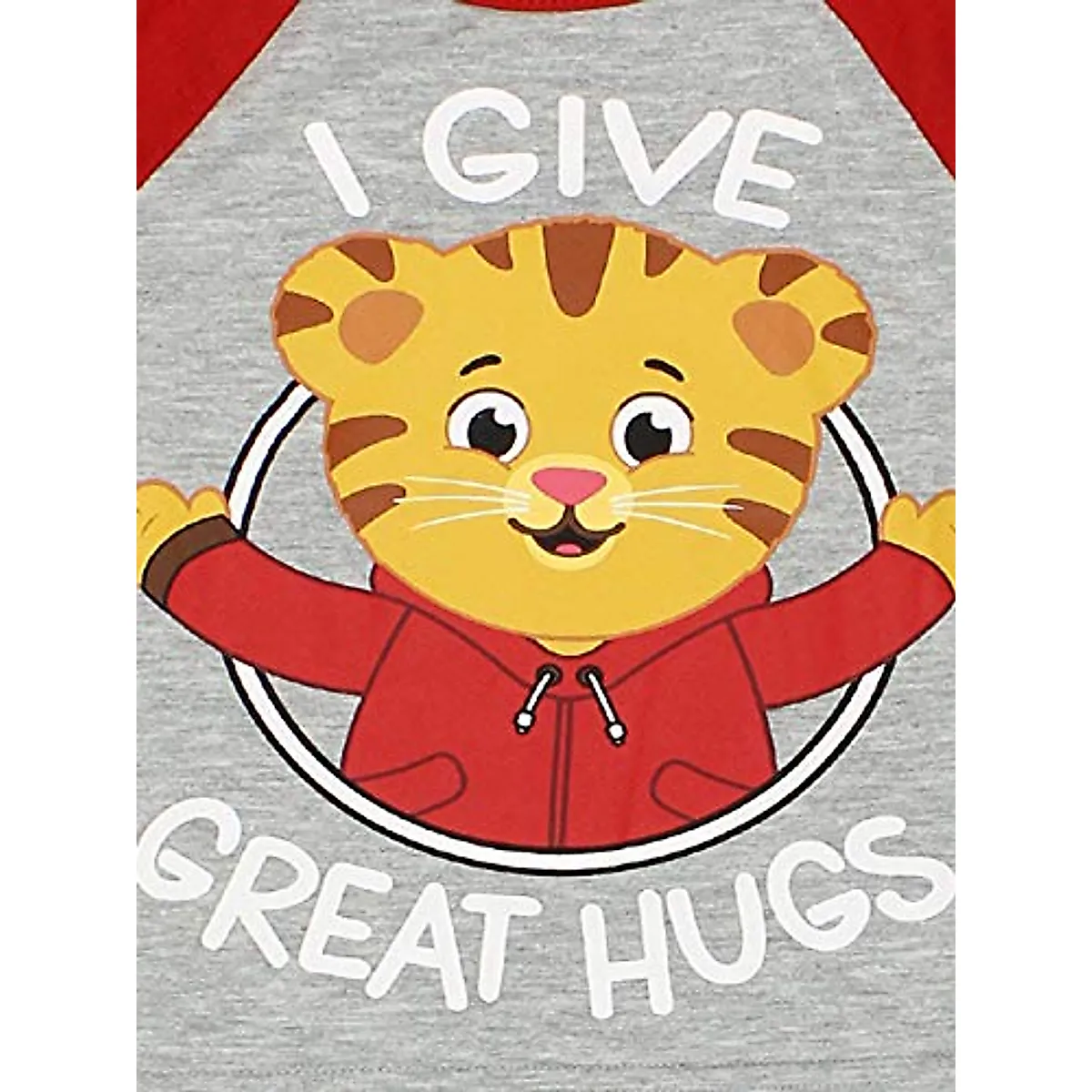 Daniel Tiger Toddler Boys Girls Long Sleeve Tee (2T, Red/Grey)