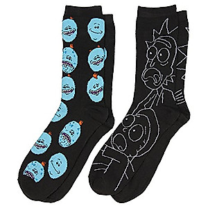 Rick And Morty 2 Pack Casual Crew Socks (Adult, Rm3), shoe 6-12