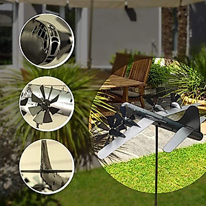 HAIHUANG Pure Handmade Creative Spraying B-29 Metal Aircraft Wind Trimmer, Wind and Move, Home Garden Decoration Preferred 11.8x12.9x3.2 B-2911 0