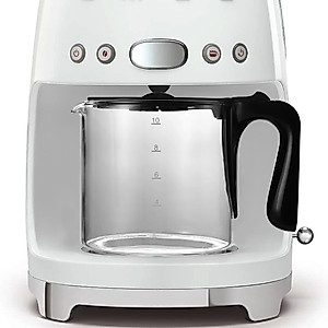 BESBARISTA Replacement 10-Cup Glass Carafe, Compatible with Smeg Coffee Maker DCF02 (Black)