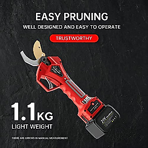 SURANRY Professional Electric Pruning Shears,Cordless Trimmer with 1.26inch/32mm Cutting Diameter Heavy Duty with 2 Pack Brushless Motor Rechargeable,Pruning Shears for Gardening, Park and Farms.