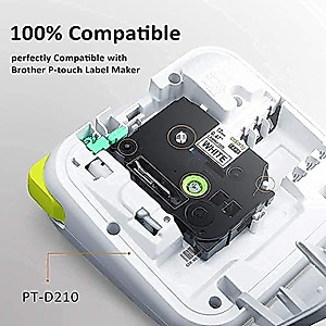 Colorty Compatible Label Tape Replacement for Brother P Touch TZe 12mm 0.47 Laminated Tape Black on Multicolored Label Tape for P-Touch PT H110 D210 D600 1230PC 1280 Label Maker, 11 Pack