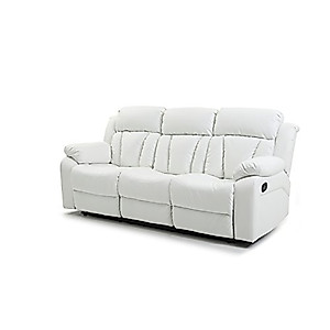 Glory Furniture Reclining Sofa White Faux Leather
