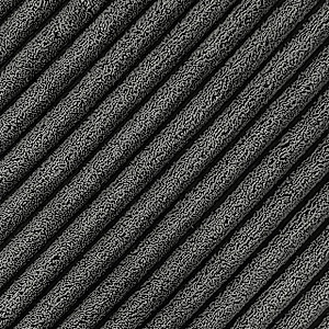 ATJafurn 107'' Black 3 Seater Modern Sofa Couch, Corduroy Fabric Upholstered Sofa with Cushion and Pillows for Living Room Apartment (Black, 3 Seater)