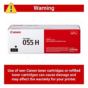 Canon Genuine Toner, Cartridge 055 Black, High Capacity (3020C001) 1 Pack, for Canon Color imageCLASS MF741Cdw, MF743Cdw, MF745Cdw, MF746Cdw, LBP664Cdw Laser Printer