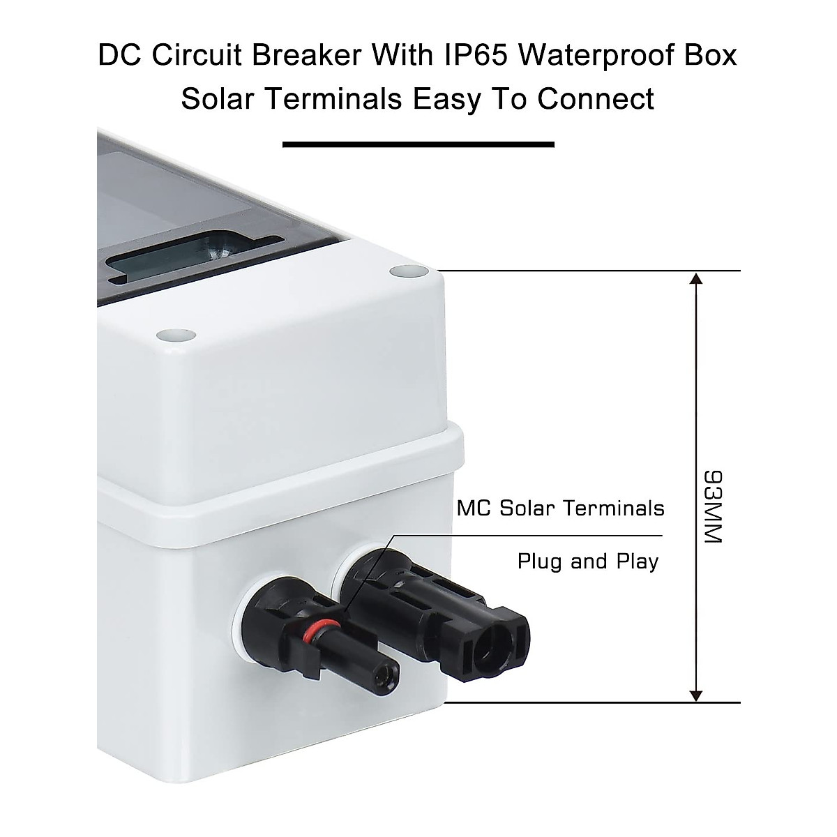 DIHOOL 20 Amp dc Circuit Breaker with Electrical pv Disconnect Box for Solar Panels, Solar Disconnect Switch Outdoor