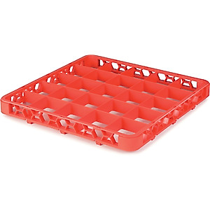Carlisle FoodService Products RE25C24 OptiClean 25 Compartment Divided Glass Rack Extender, 1.78", Orange
