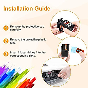 HenceBuy Remanufactured Ink Cartridge Replacement for HP Ink 63 63XL Ink Cartridges Black and Color for HP OfficeJet 3830 4650 5255 Envy 4520 4512 4513 Deskjet 1112 2130 Printer (1 Black 1 Tri-Color)