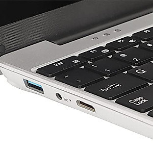Acogedor 15.6 Inch Full HD Windows 11 Laptop, 16GB RAM and 128GB SSD, with Fingerprint Unlock, Backlight Keyboard, Webcam, Quad Core CPU with 4 Threads, Silver
